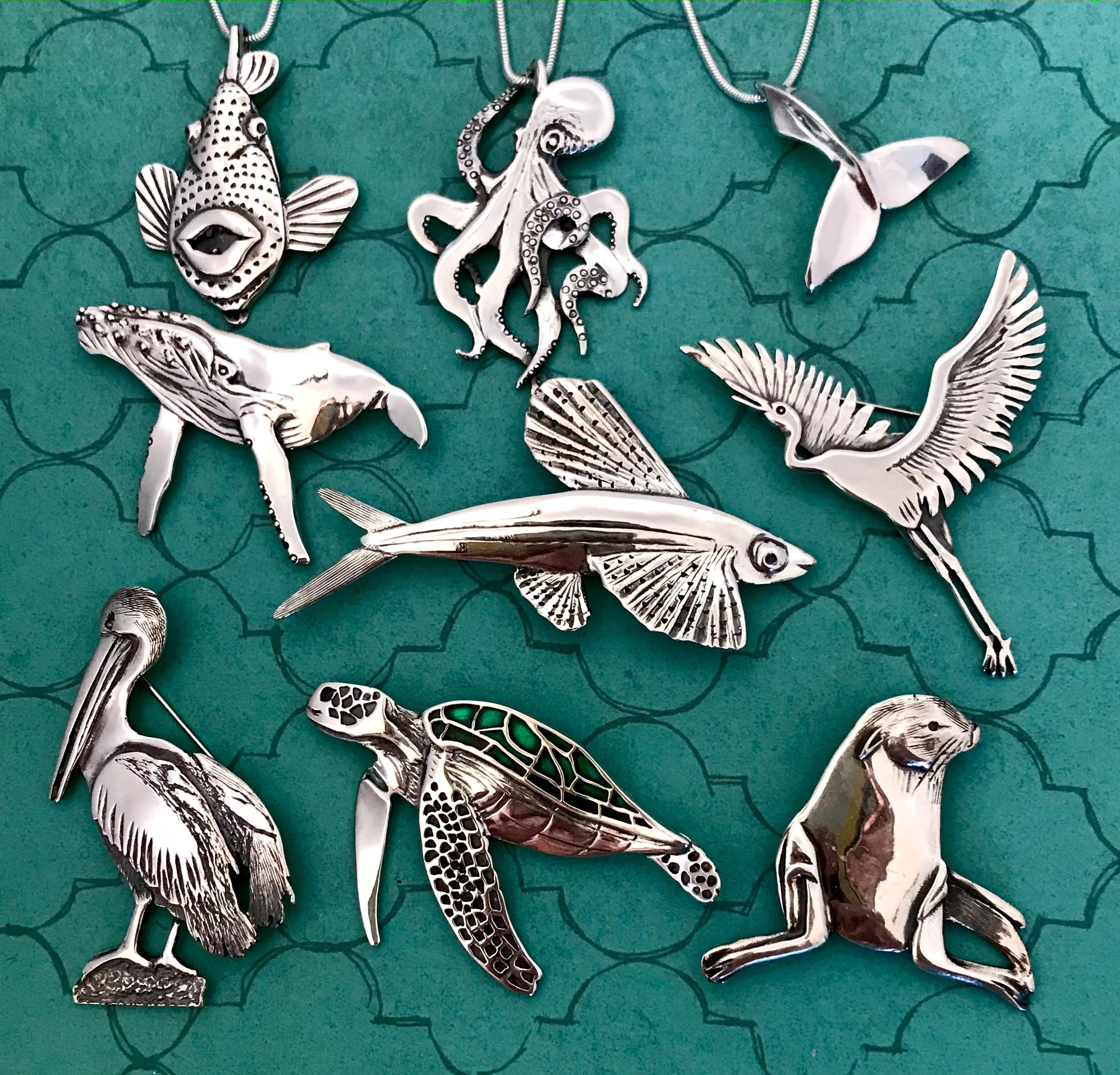 Sea Life. Silver ocean themed jewellery, handmade in South Australia ...