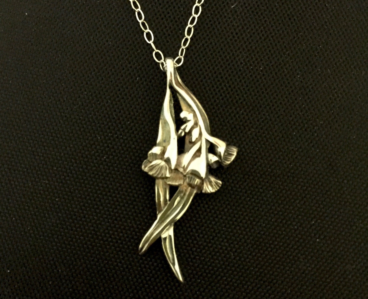 Gum Flower Necklace - solid sterling silver on 45 or 55cm chain ...