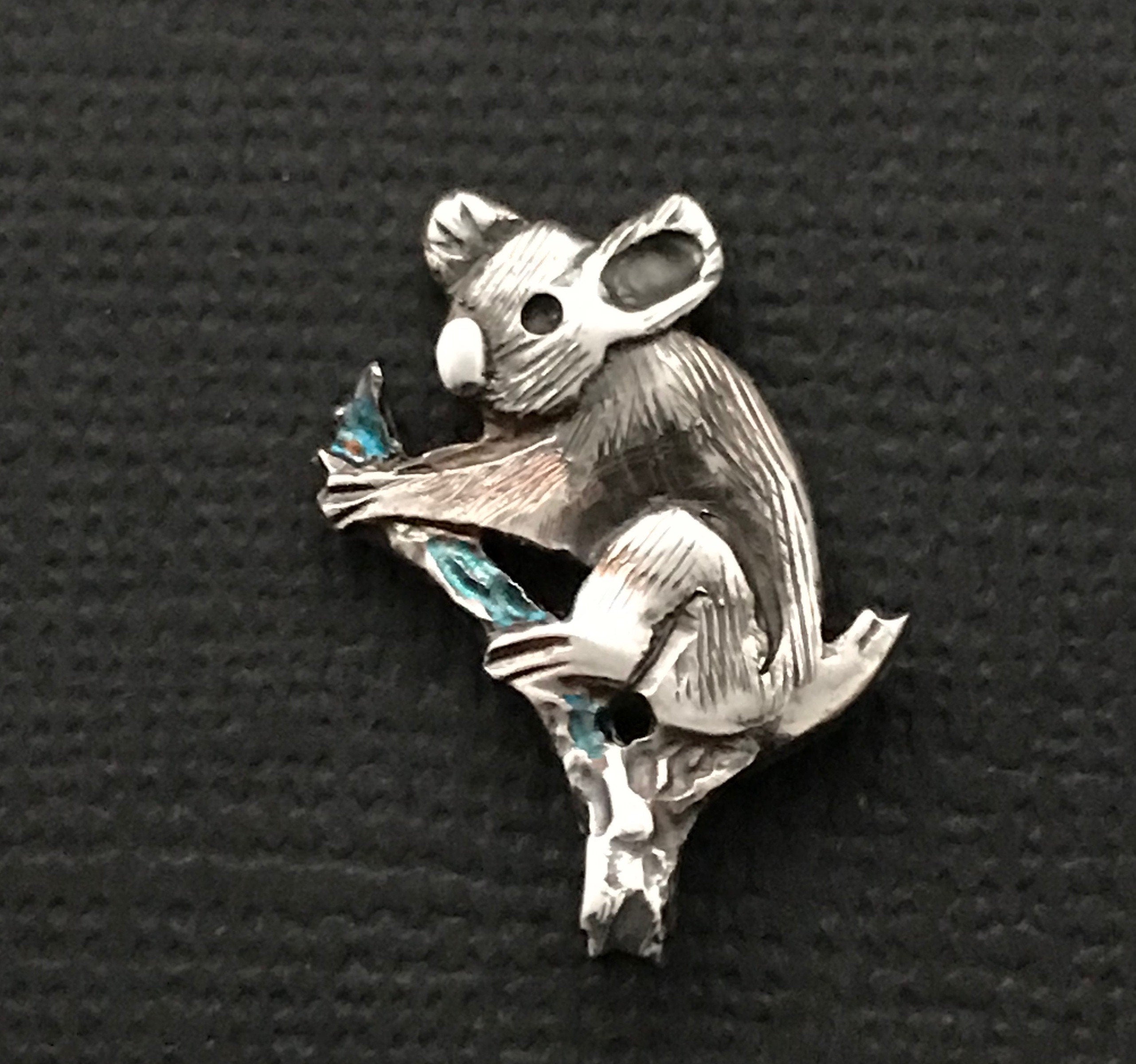 Koala pin - solid sterling silver 19mm – Silver Earth Design
