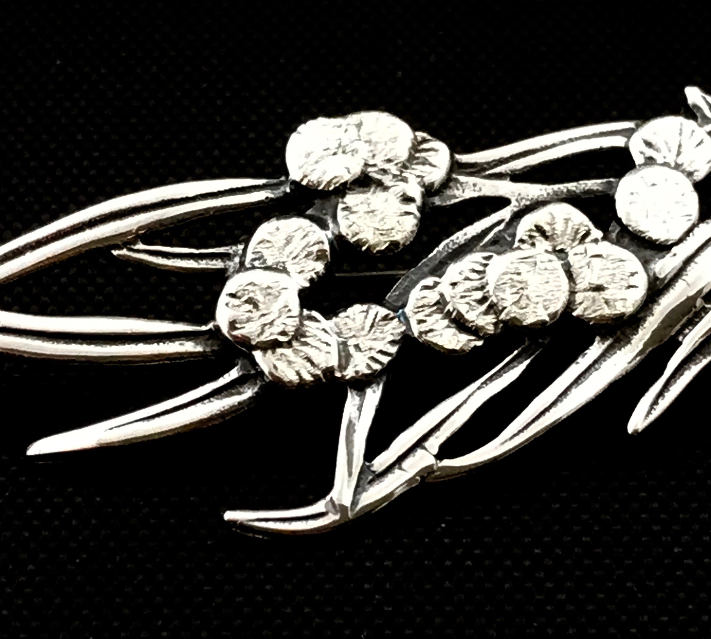 Wattle Brooch- solid sterling silver 55mm Aussie gift, Australian souv ...