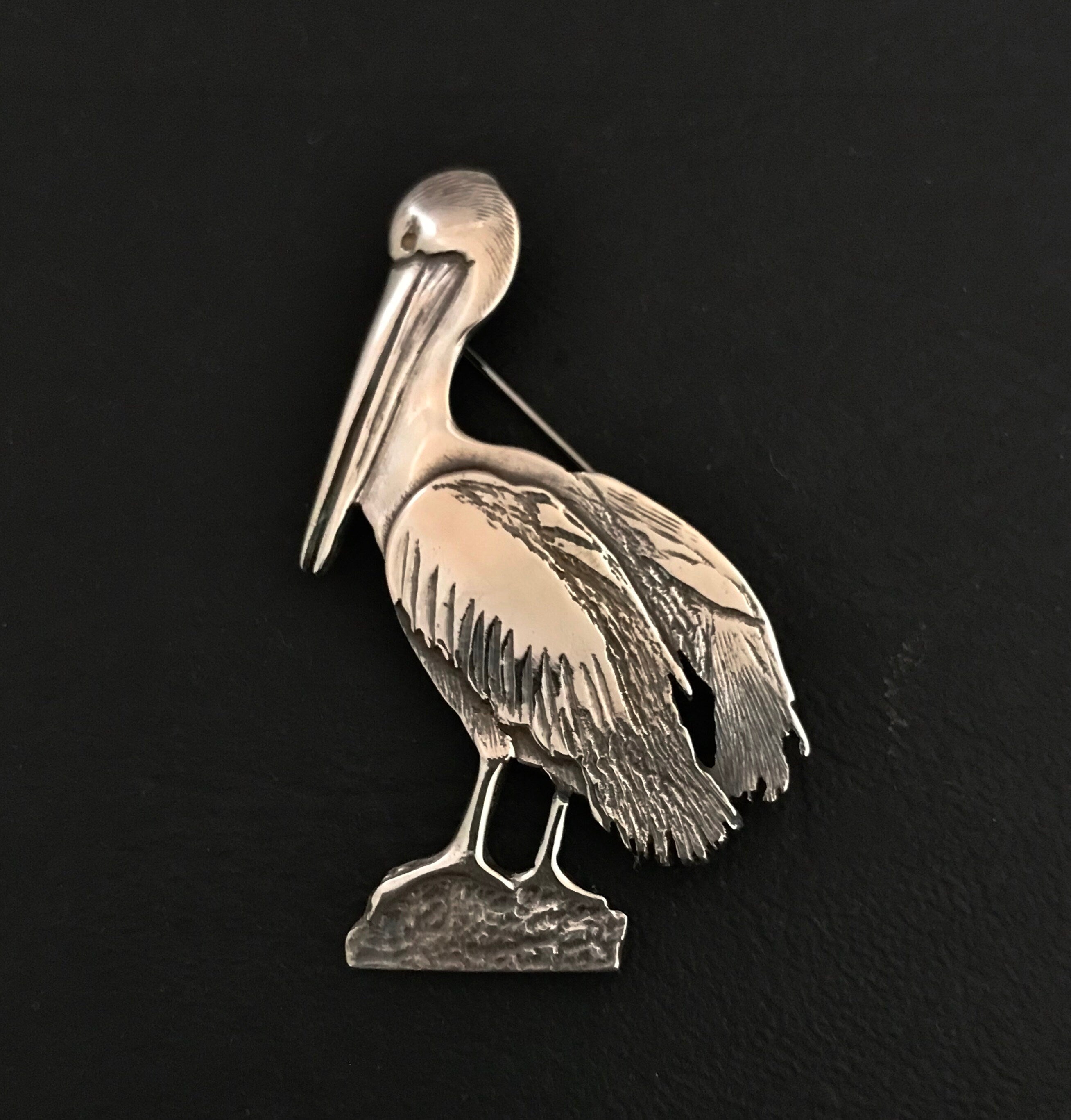 Pelican Brooch - Sterling Silver large – Silver Earth Design