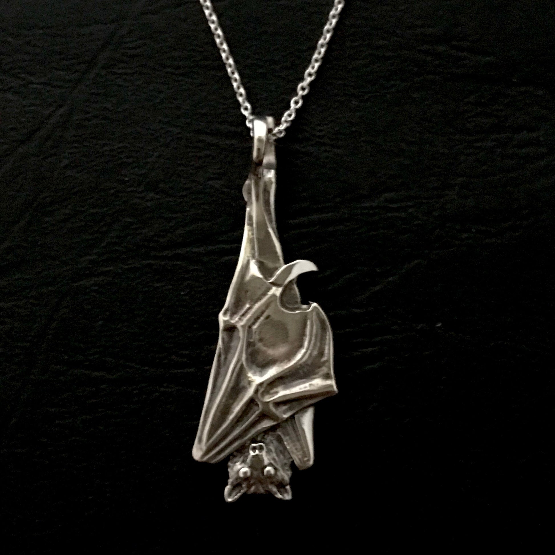 Flying Fox, Bat Pendant- Sterling Silver – Silver Earth Design