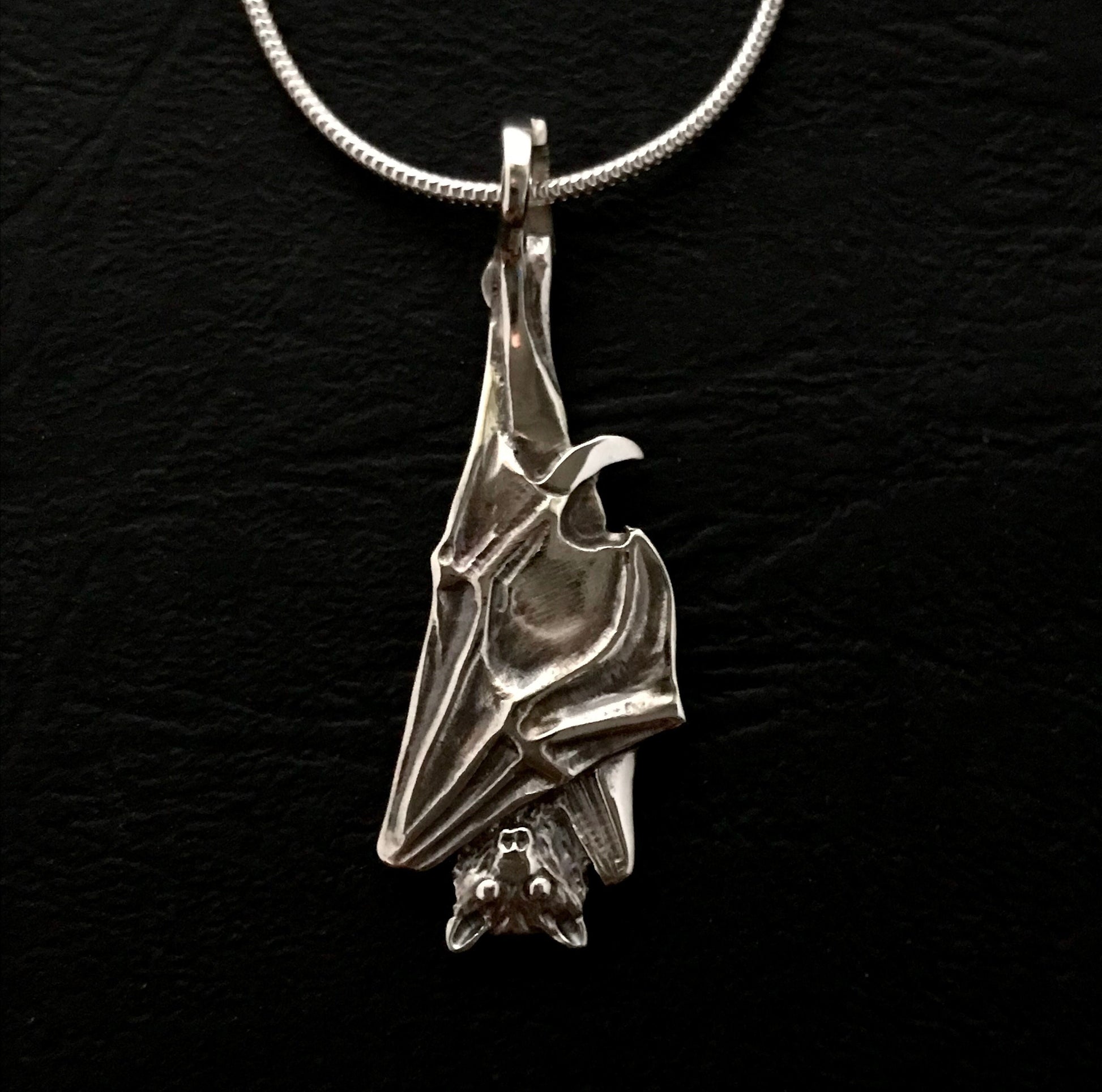 Flying Fox, Bat Pendant- Sterling Silver – Silver Earth Design